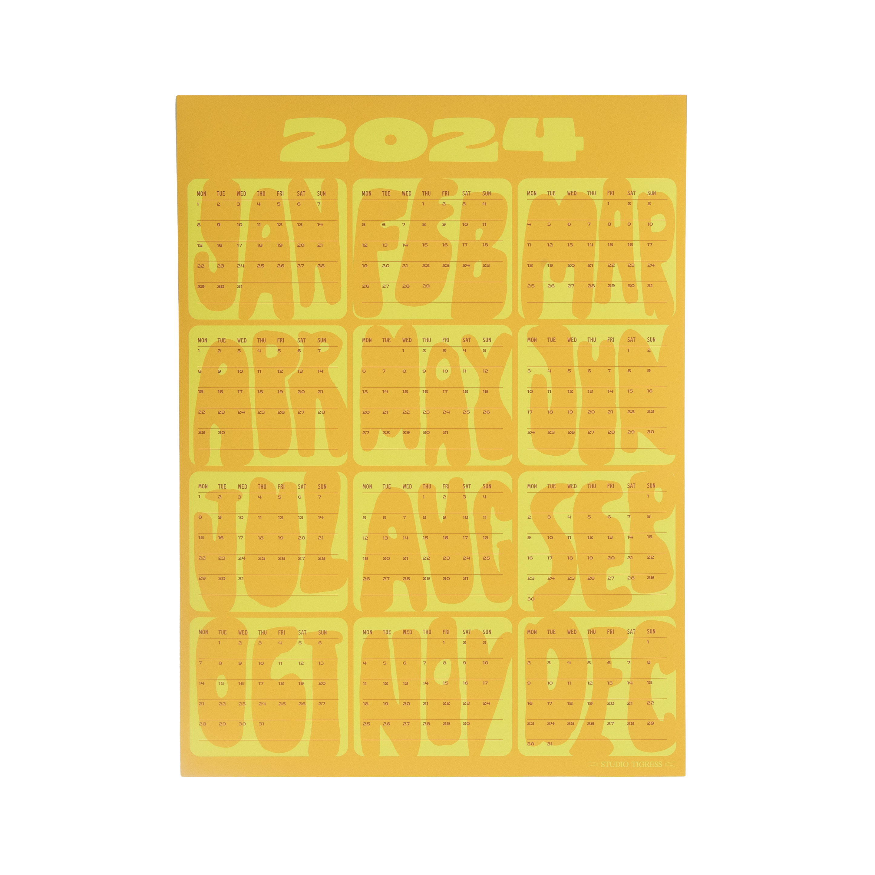 Months Calendar: Citrus – Studio Tigress